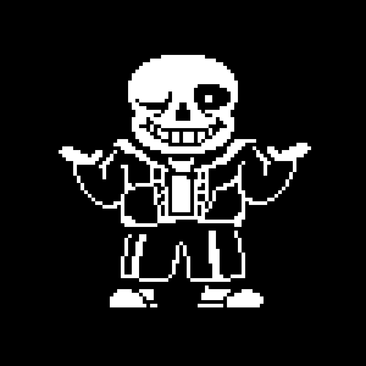 Pixilart - (Shrugged/Winking) Sans Gesture by Immediate54