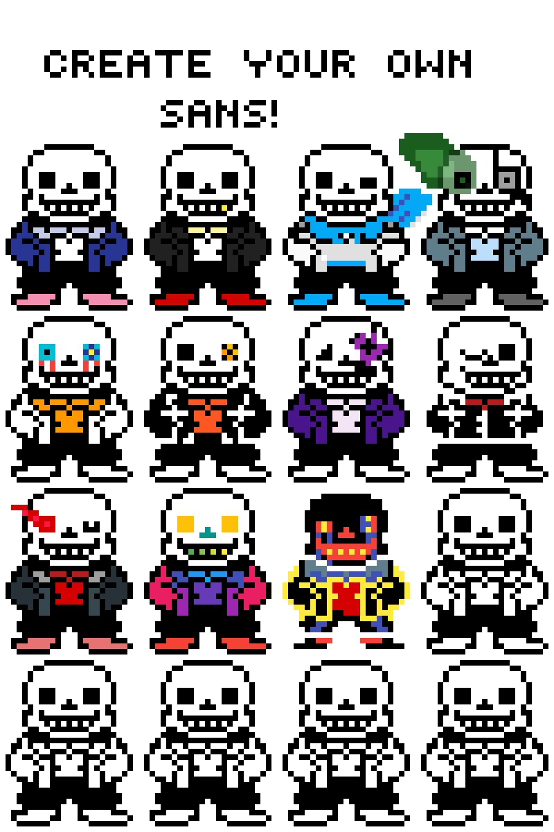 Editing make your own sans - Free online pixel art drawing tool - Pixilart