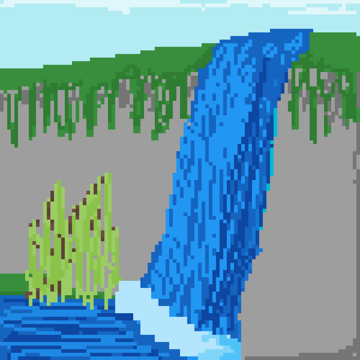 Pixilart - Waterfall! by SauceWaffle