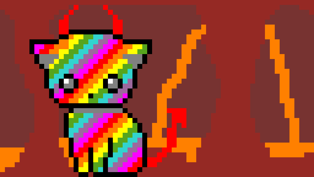 Pixilart - Rainbow Demon Kitty by mattymothben