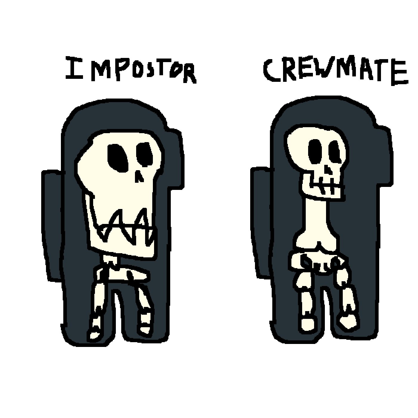 Pixilart - Among Us Skeletons by TheMadTitan