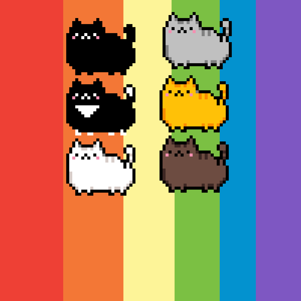 Pixilart - rainbow pussine by bipadybopadybop