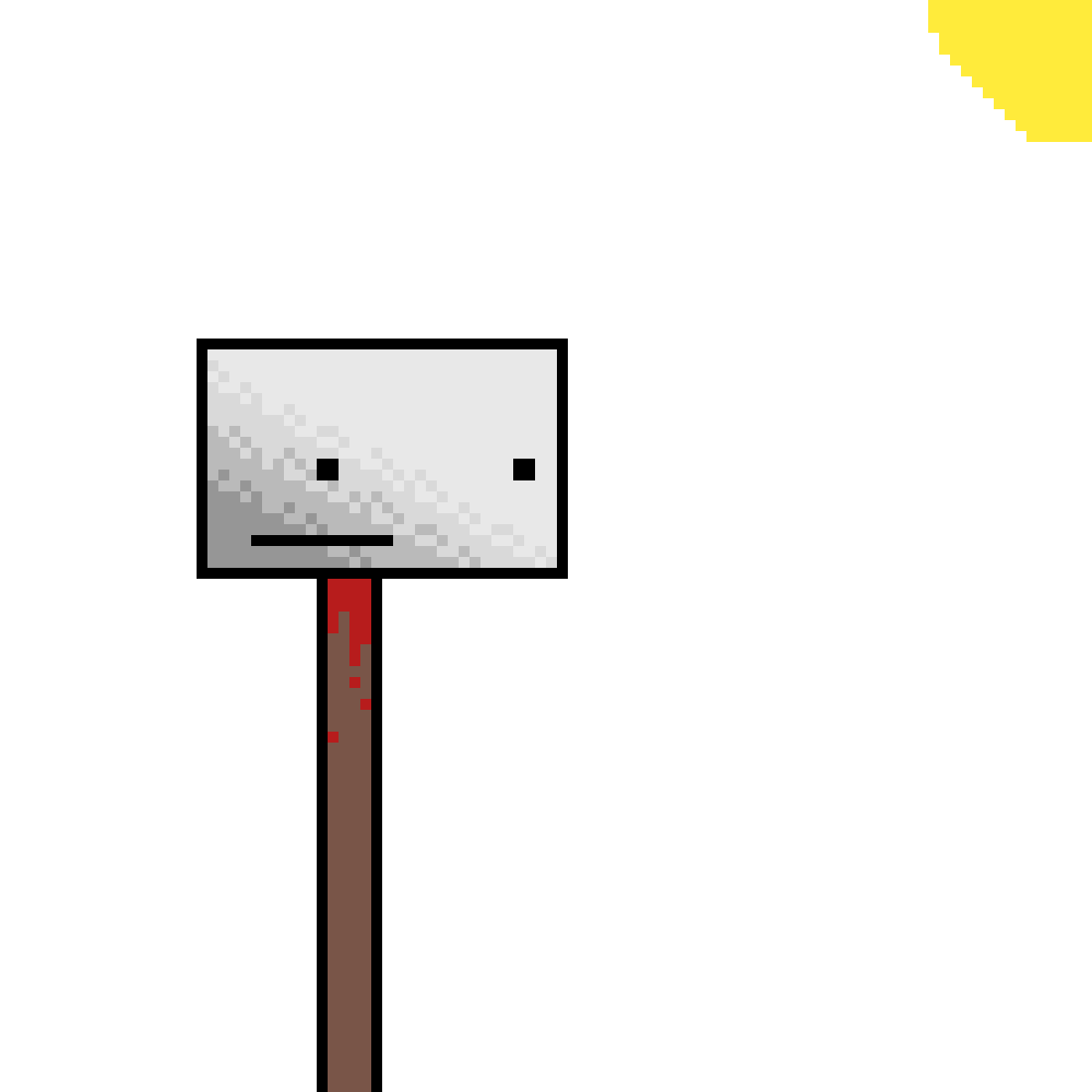 Pixilart - head on a stick - dither practice by HofHs