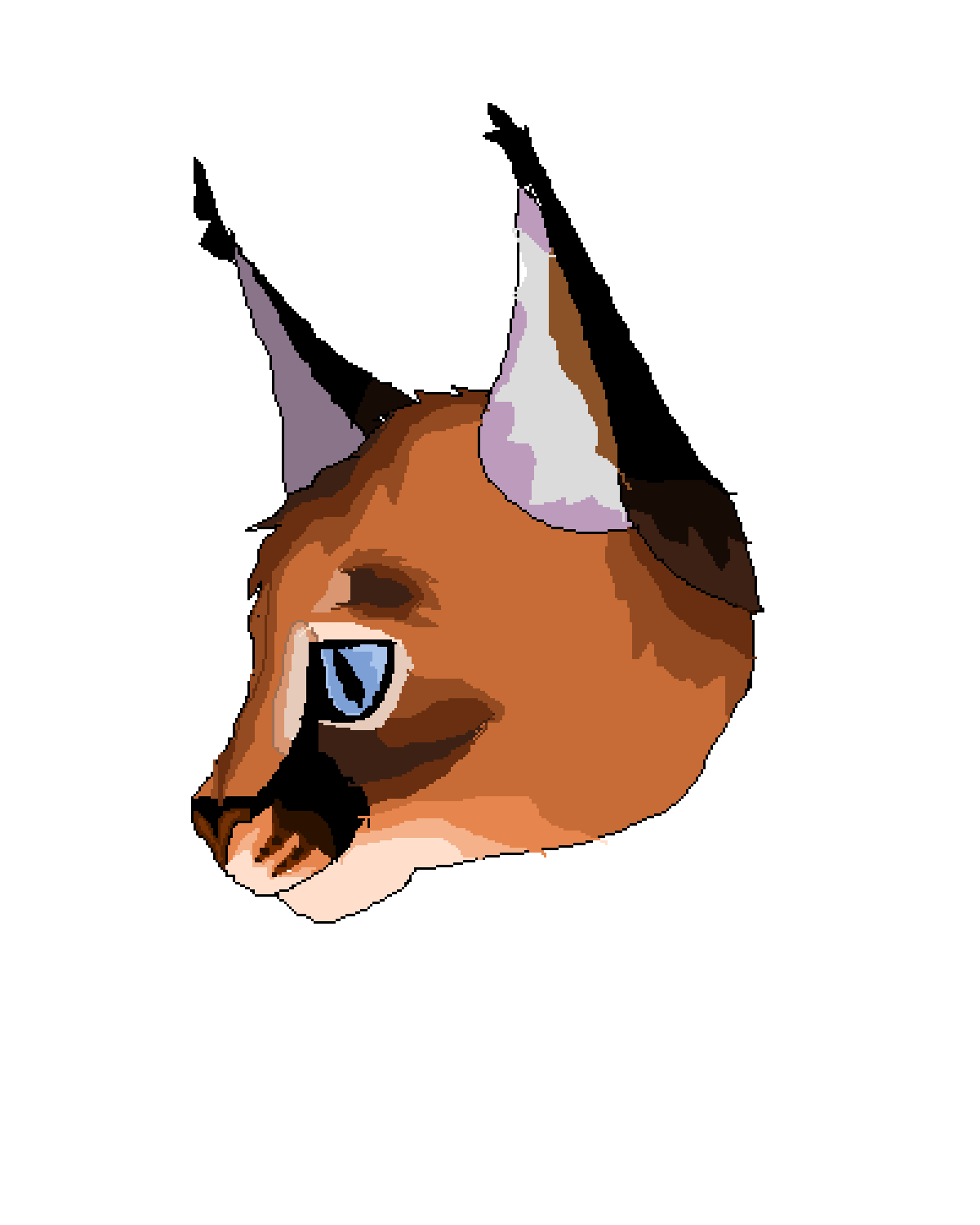 Pixilart - Caracal head by upperupl