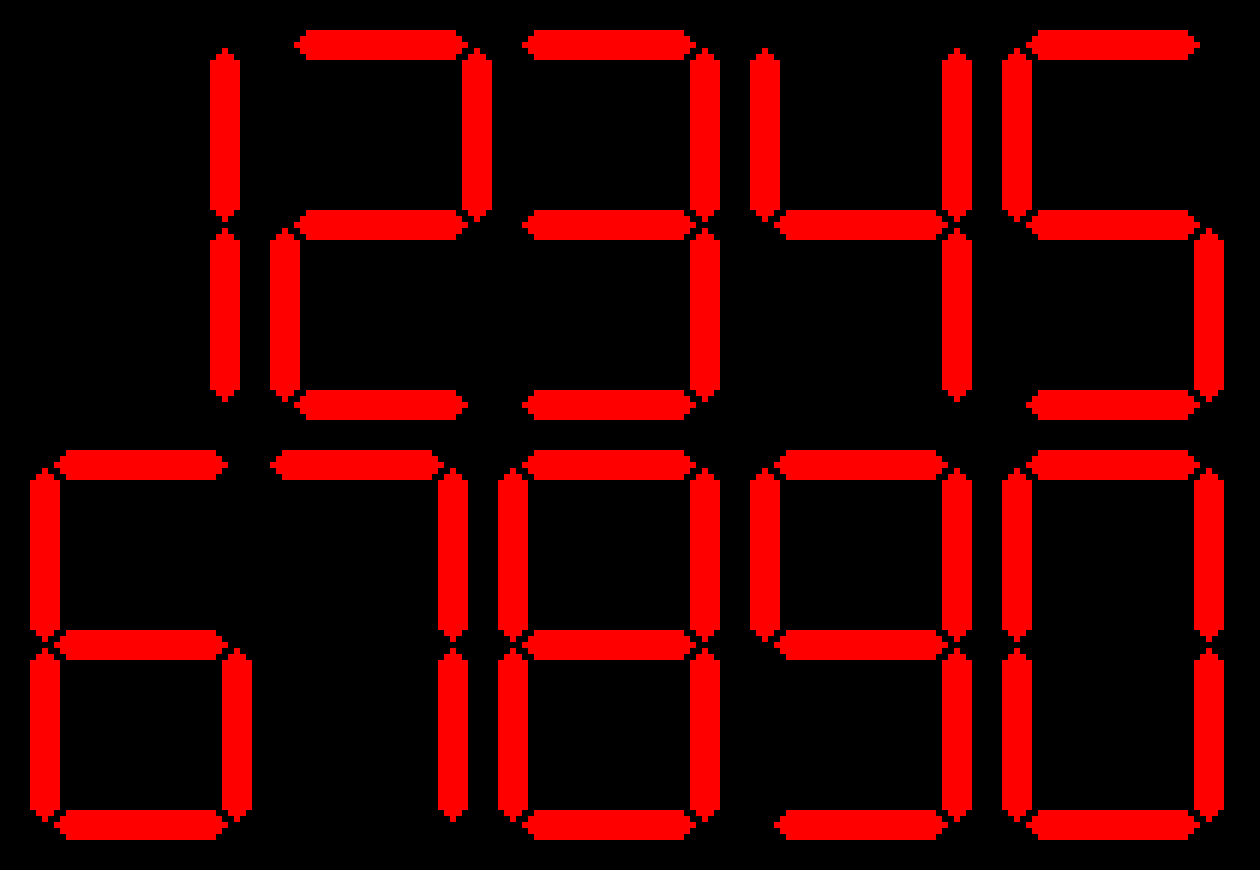 Pixilart - Digital Clock numbers by JokerOfAlTrades