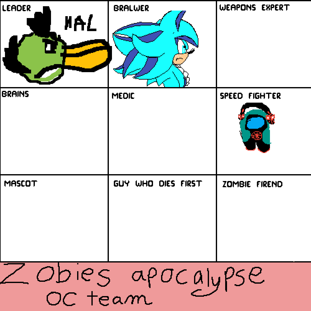 Pixilart - zombie apocalypse oc team by Spider-in-black