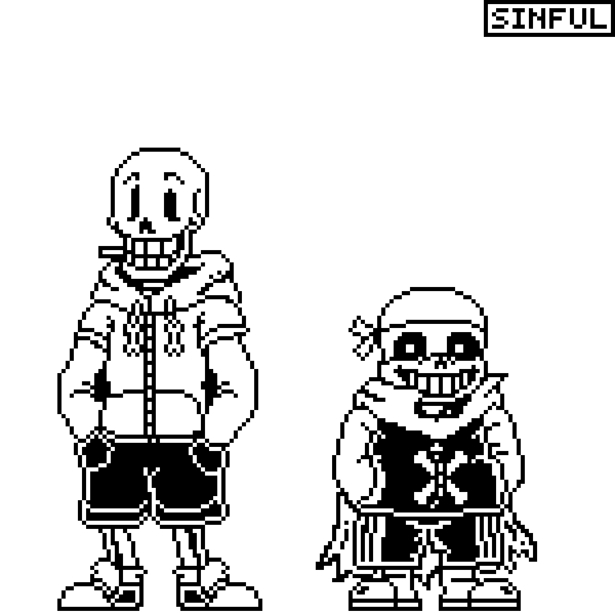 Pixilart - ts papyrus and sans by sinful-mistake