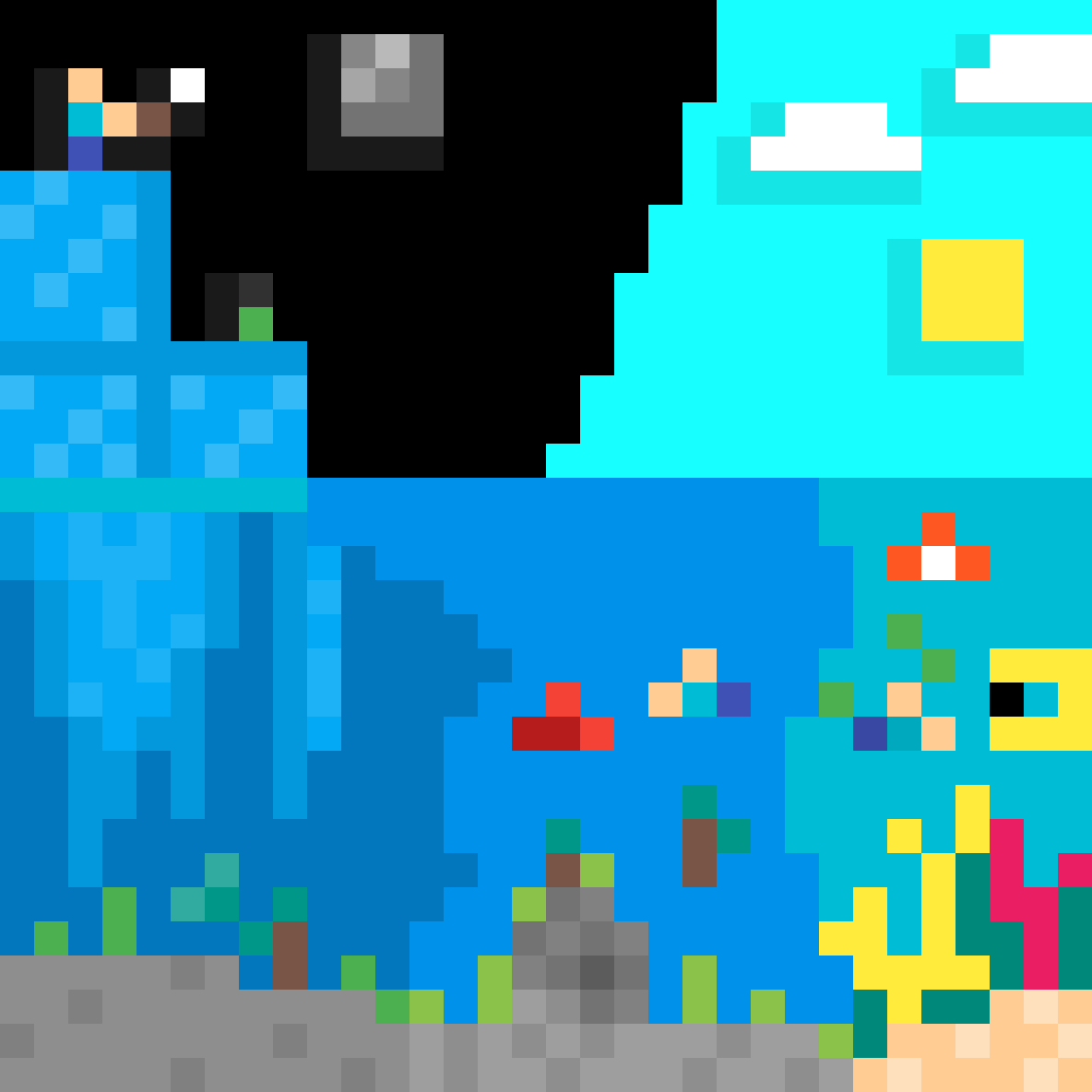 Pixilart - 2d Minecraft (Underwater) by TARANZA1