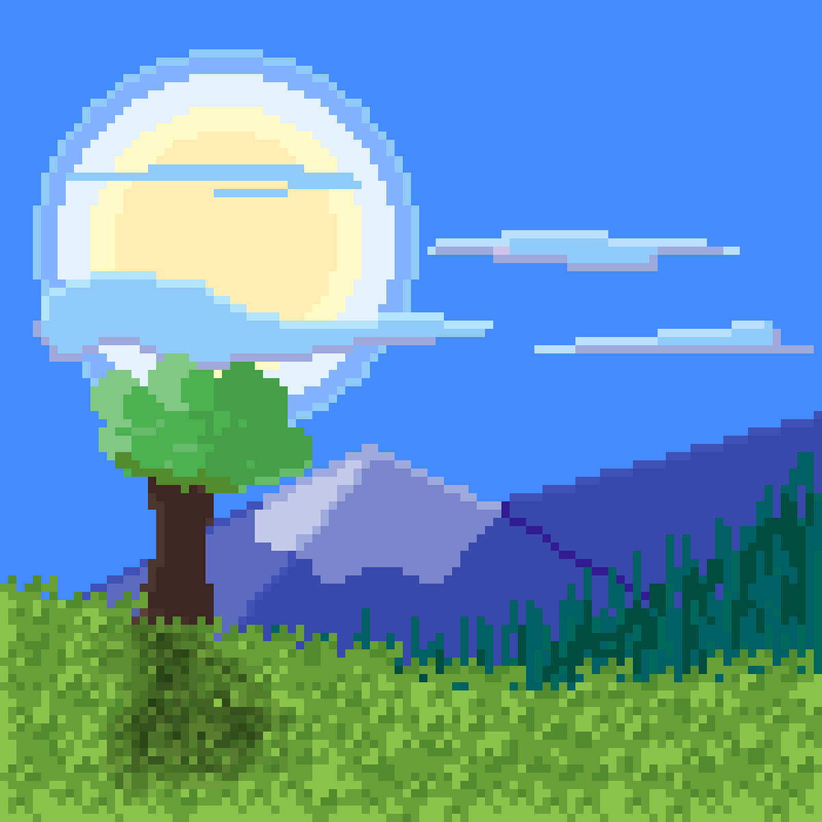 Pixilart - Grassy hill by Cynical-Pixel