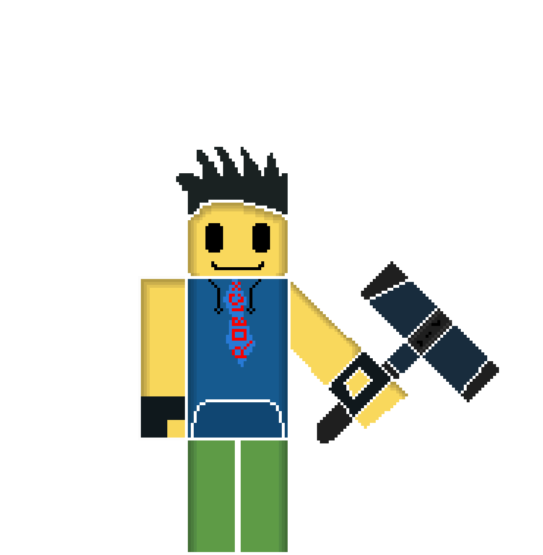 Pixilart - Noobie with ban hammer by Titular