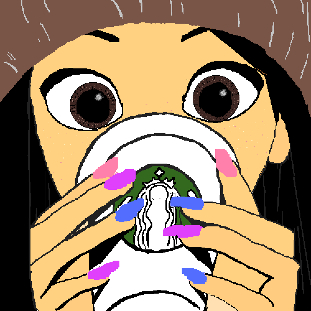 Editing My bff drinking Starbucks - Free online pixel art drawing tool ...
