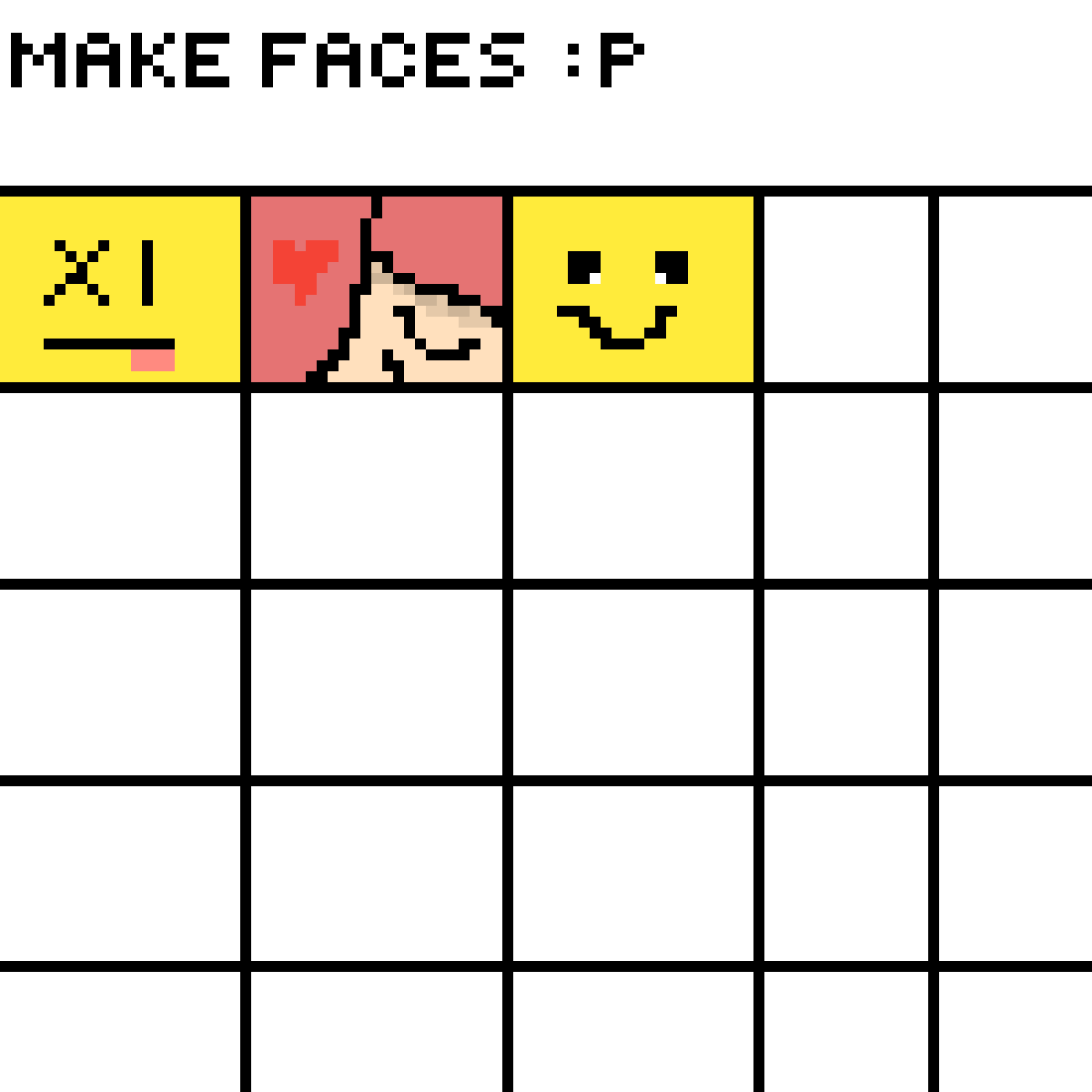 Editing Make a faceeeeeeee - Free online pixel art drawing tool - Pixilart