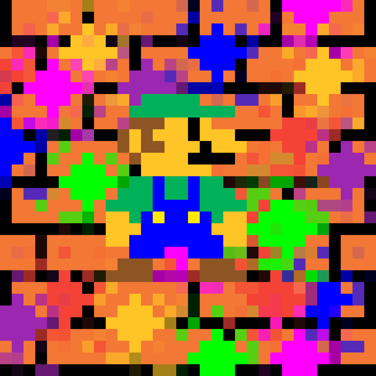 Luigi 8 Bit Grid