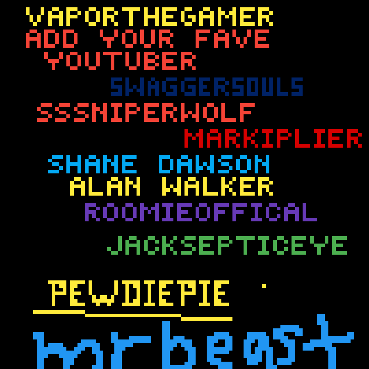Editing Add your favorite YouTuber! - Free online pixel art drawing ...