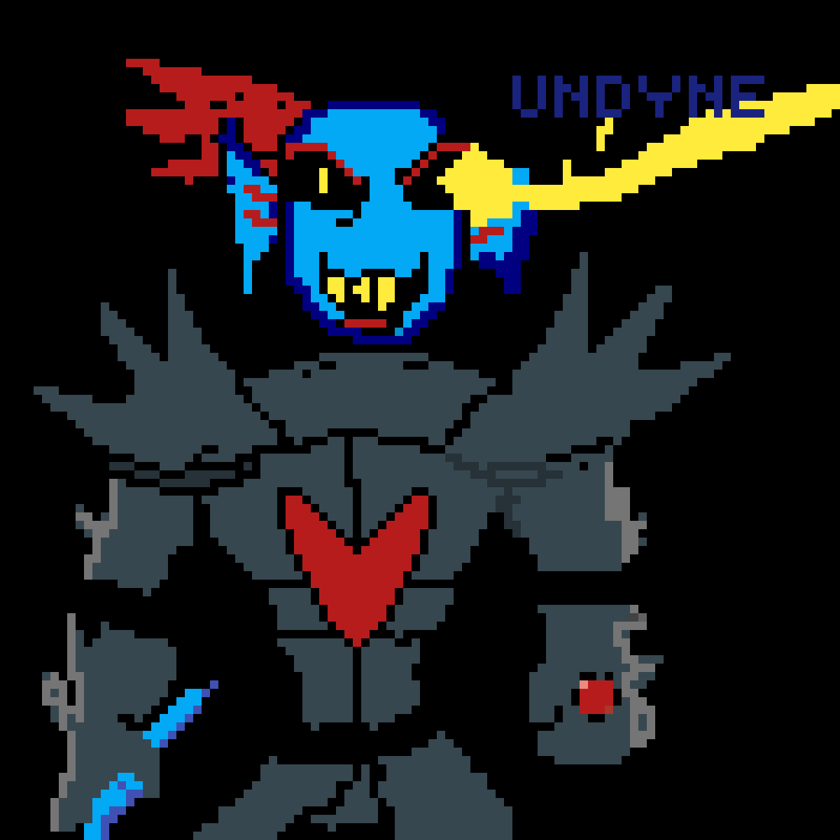 Editing Undyne - Free online pixel art drawing tool - Pixilart