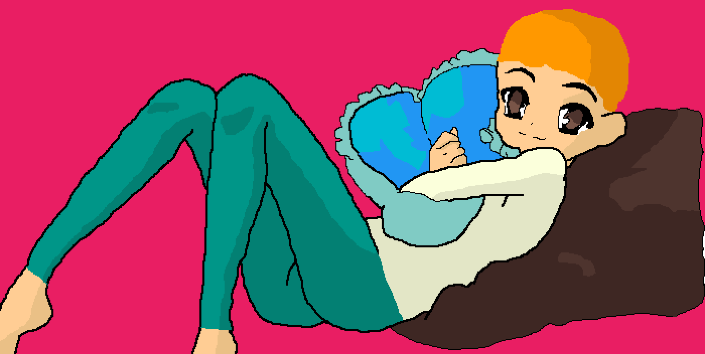 Pixilart - Pillow Hugging by Deathstarkille
