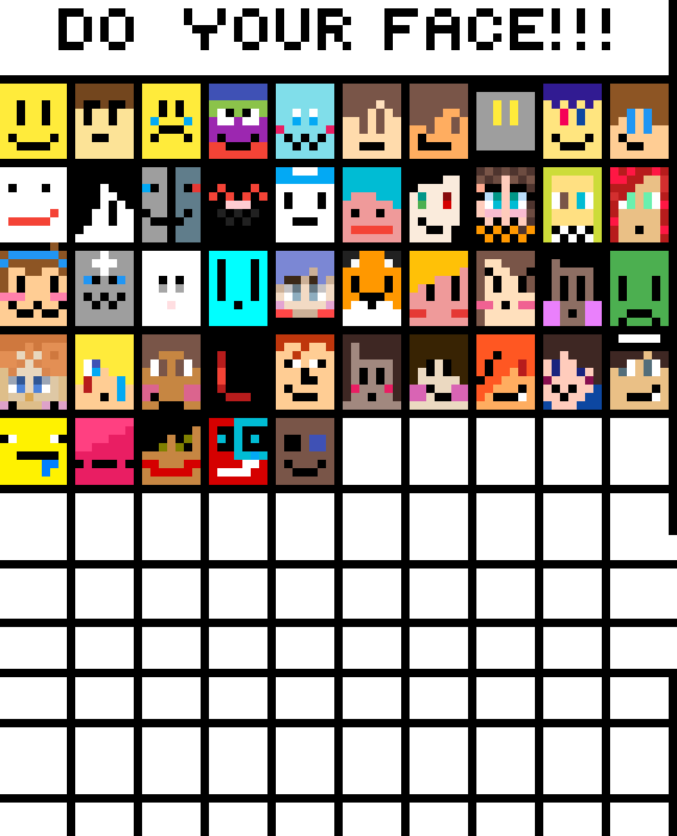 Editing make a face - Free online pixel art drawing tool - Pixilart
