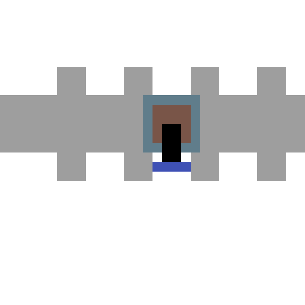 Pixilart - strait wall w/ turret for any 8bit games by Purrito-Art