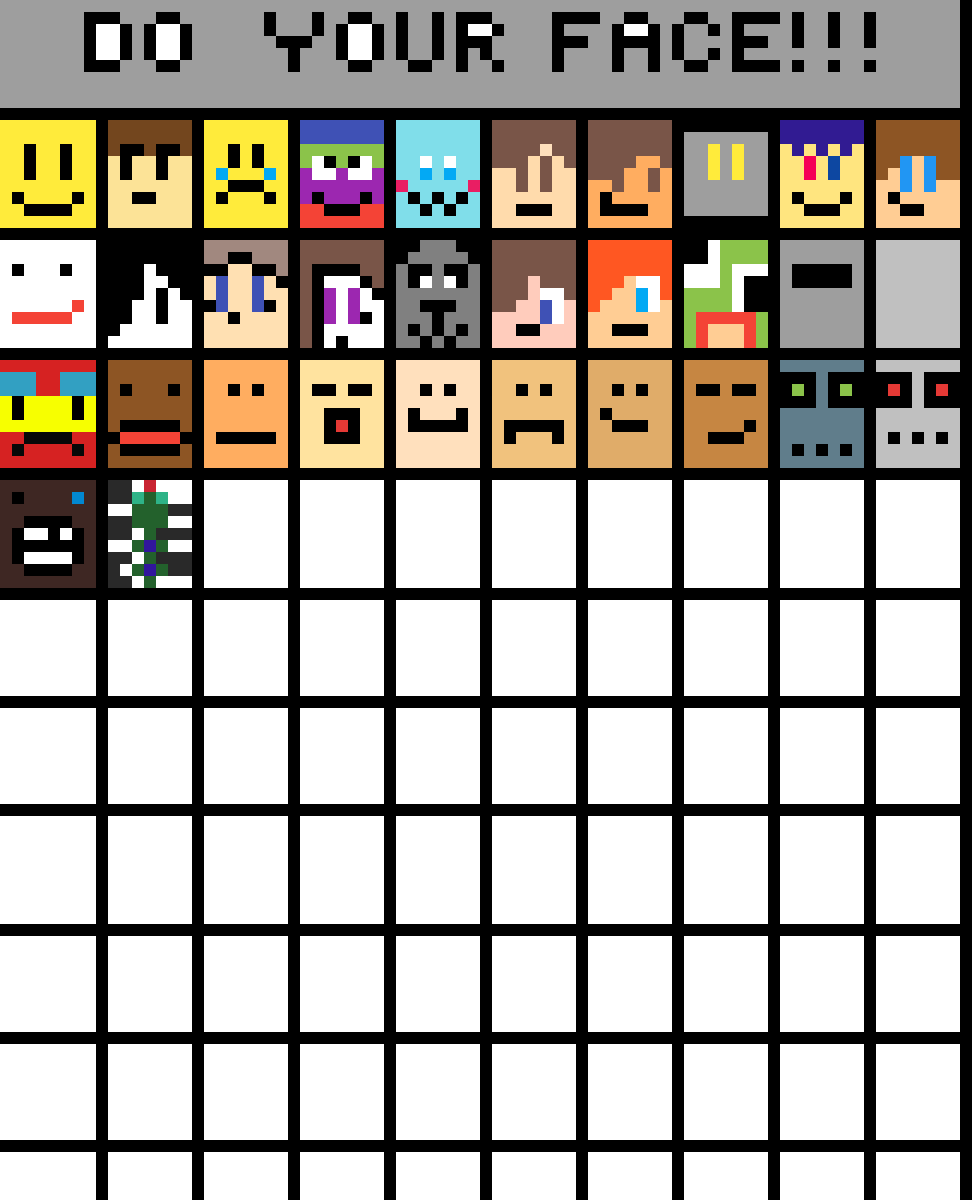 Editing draw ye face - Free online pixel art drawing tool - Pixilart