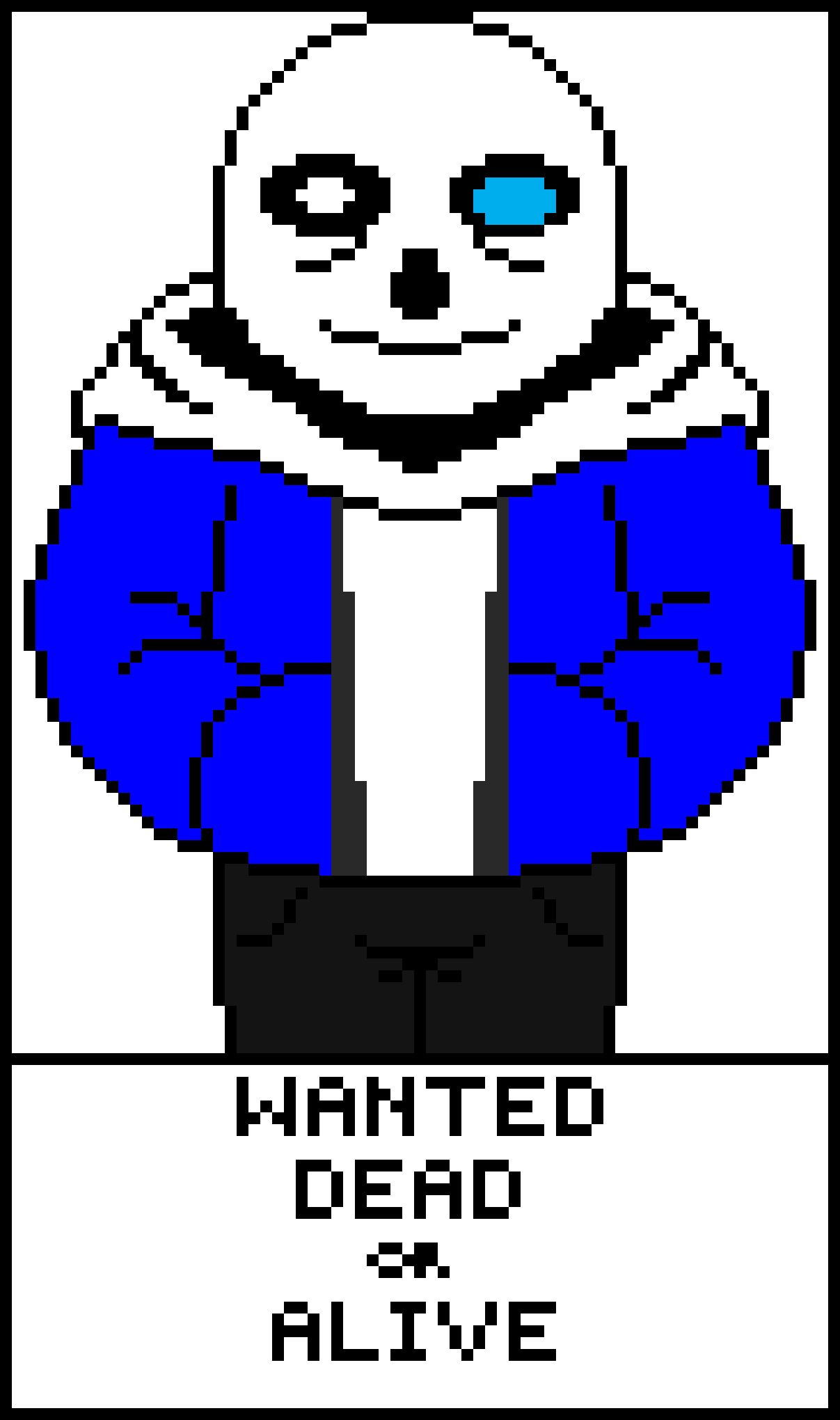 Pixilart - sans is wanted by BlueAxowotow