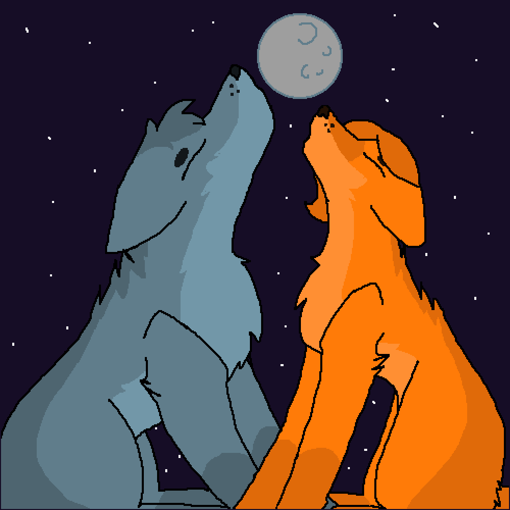 Pixilart - Wolves howling base by CUTEkittenGIRL