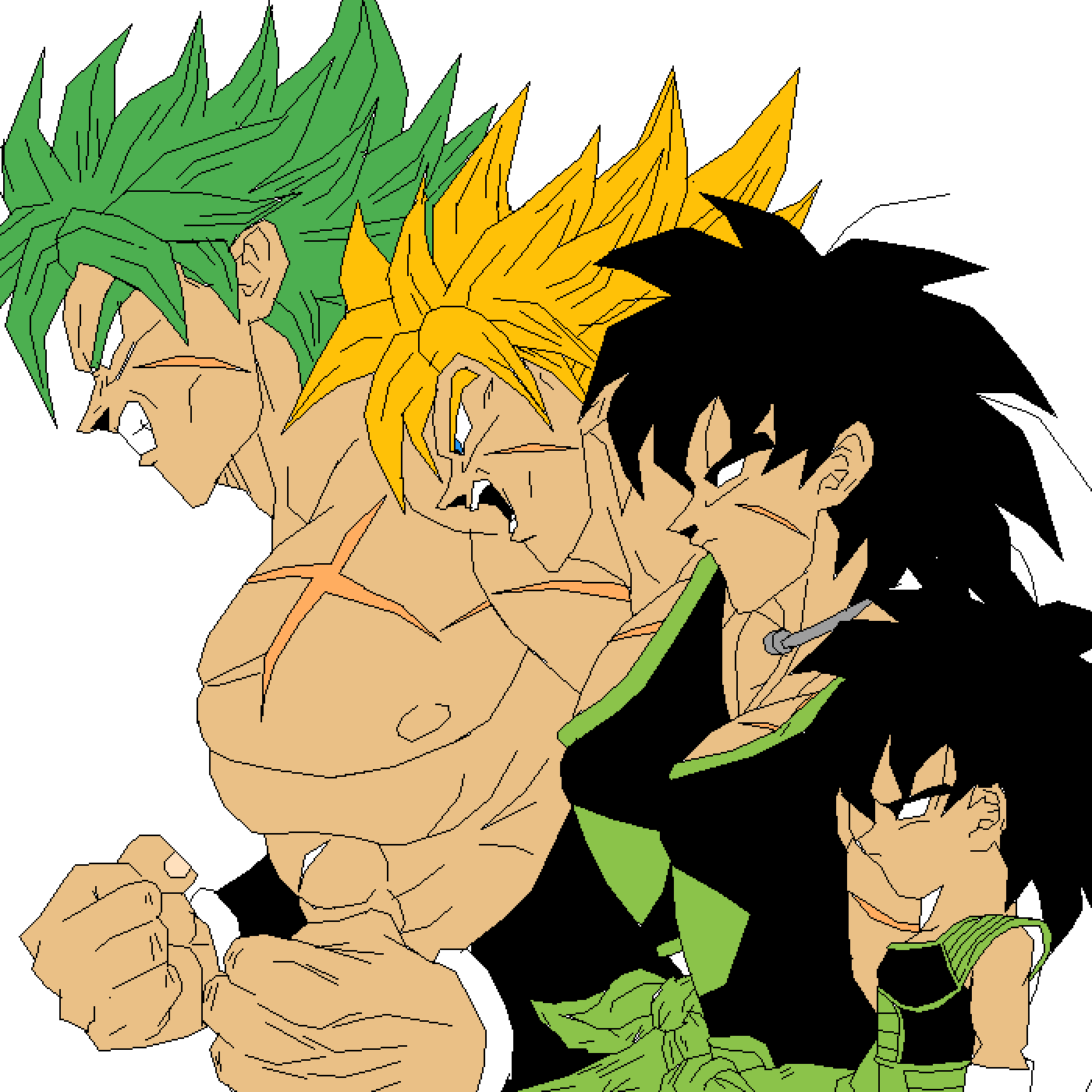 Pixilart - broly evolution base by atobin0002