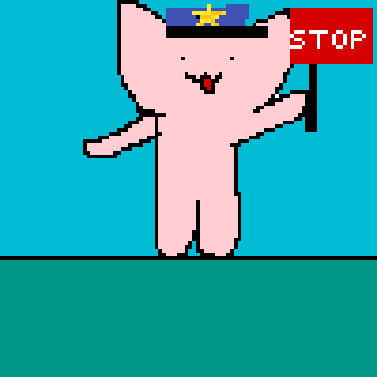 Pixilart - police cat by Sun-and-Moon345