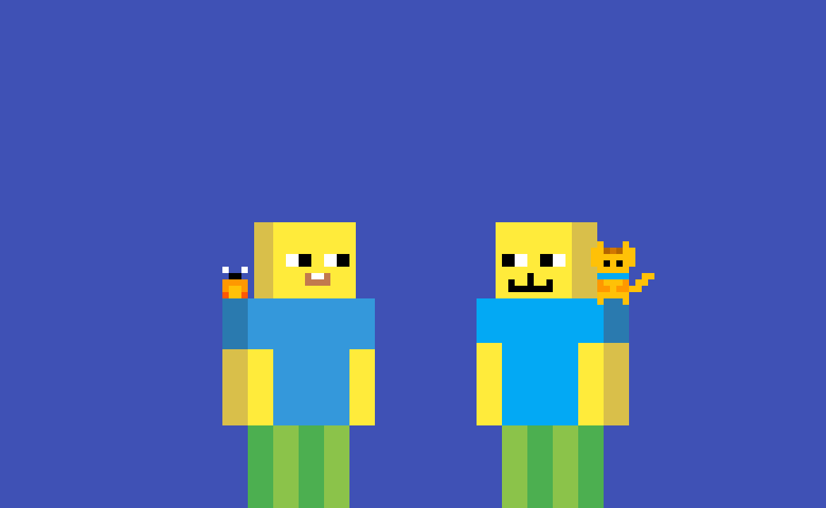 Pixilart - galaxy Noob Twins by endorwaffles