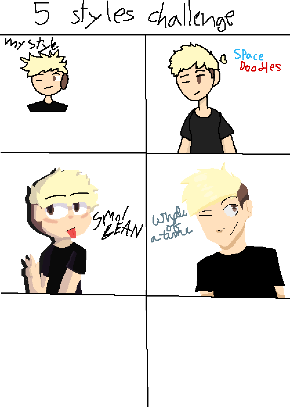 Pixilart - 5 styles challenge by dumbhoneybee