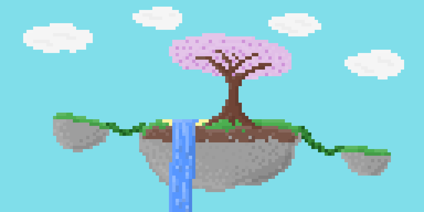 Pixilart - Floating Sakura Tree by wawiator835