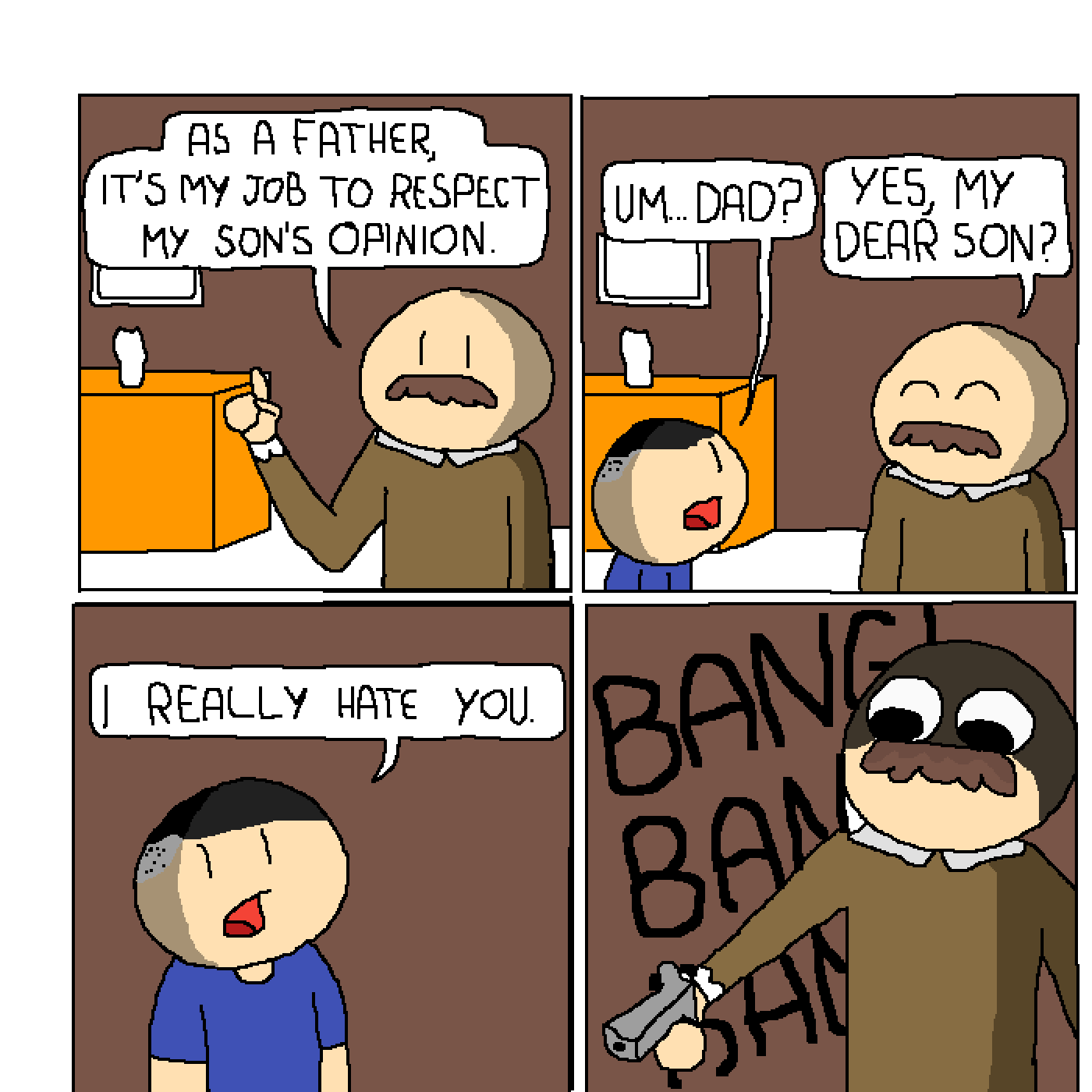 Pixilart - son hates dad by Rainbow-guy