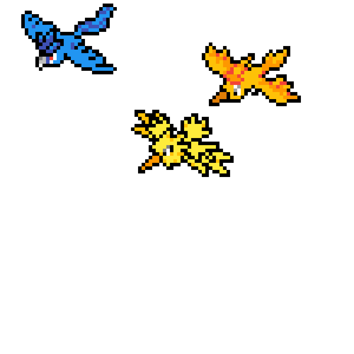 Editing the three legendary birds - Free online pixel art drawing tool ...