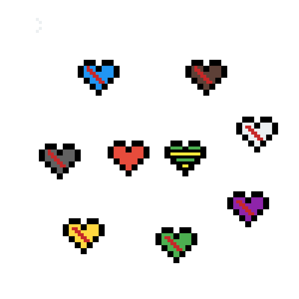 Editing undertale harts - Free online pixel art drawing tool - Pixilart