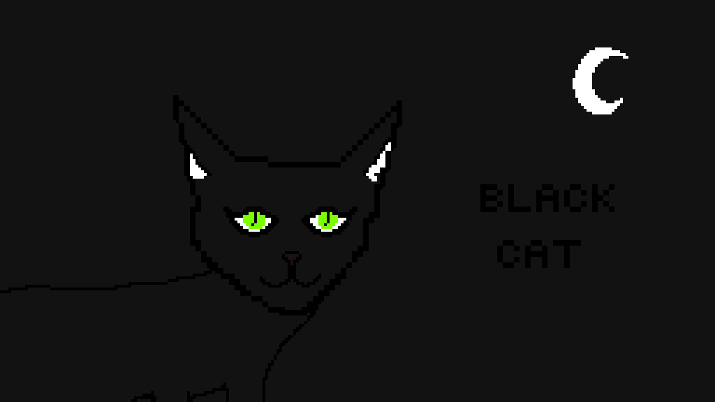 Pixilart - black cat by ivy-dream