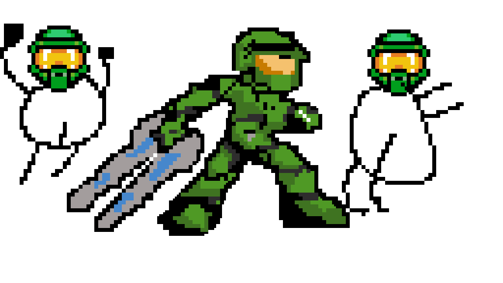 Pixilart - Master Chief and buts flying by Joseph