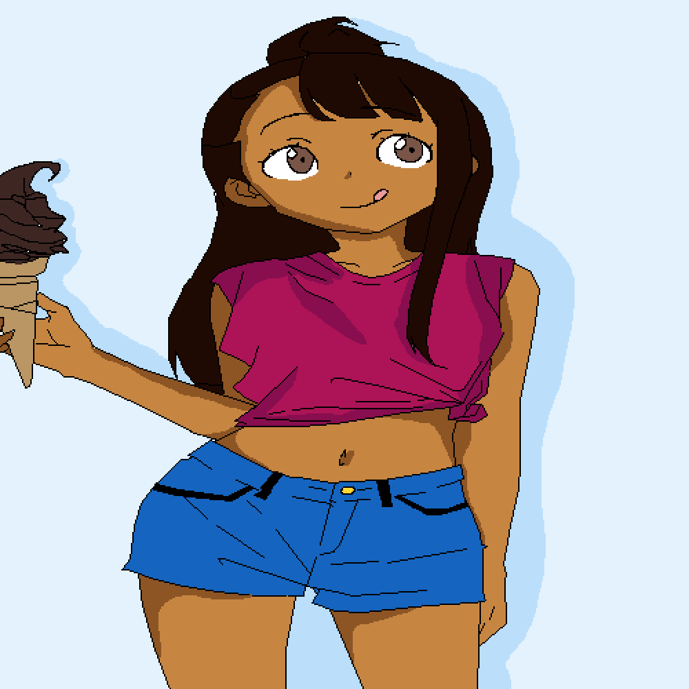 Editing My OC Eating Ice Cream - Free online pixel art drawing tool ...