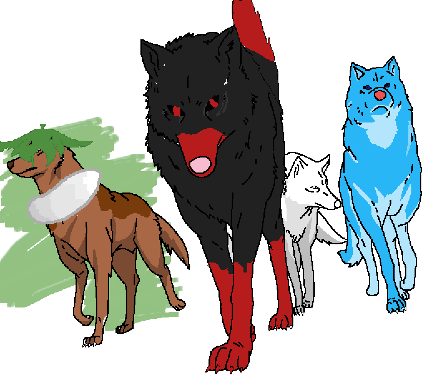 Wolf Pack Cartoon Drawing