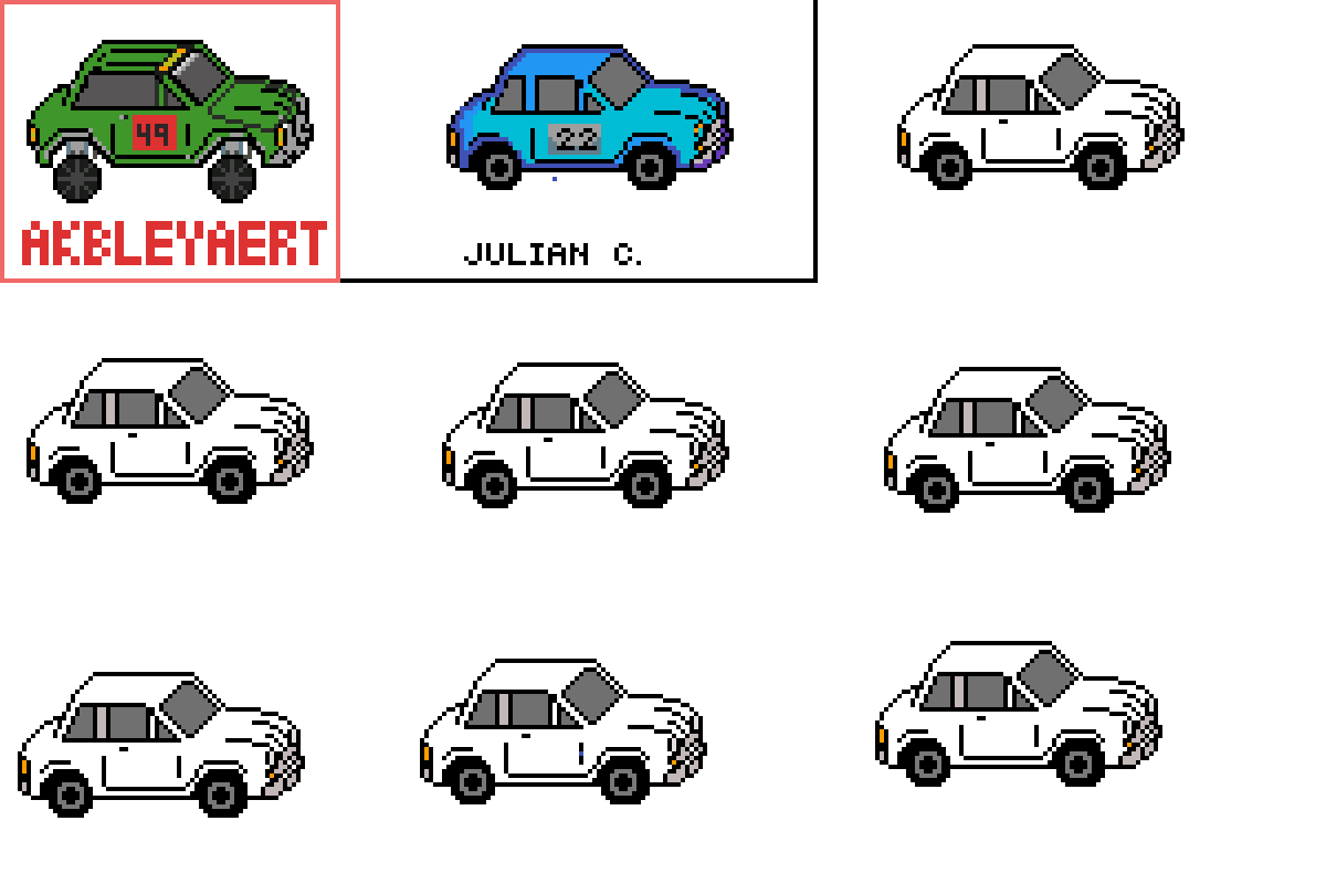 Editing julian cars - Free online pixel art drawing tool - Pixilart