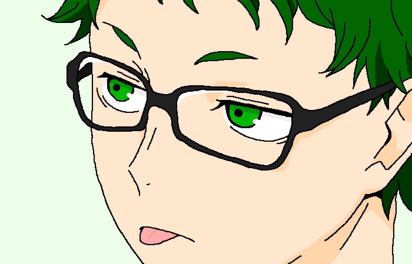 Pixilart - Tsukishima as midorima by Yuki-Hoshiko