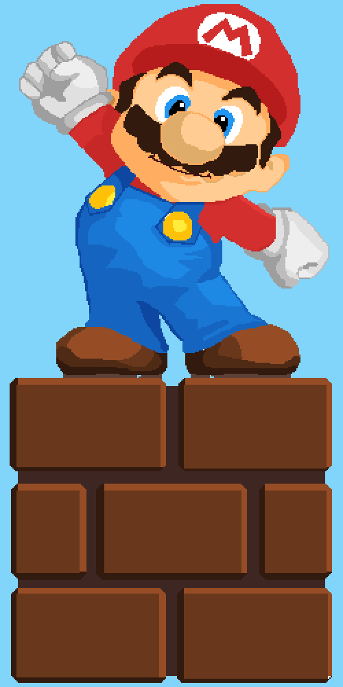 Pixilart - Mario on a brick by Master-Ducky