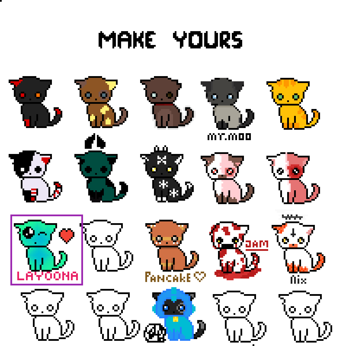 Editing My Mega man cat! - Free online pixel art drawing tool - Pixilart