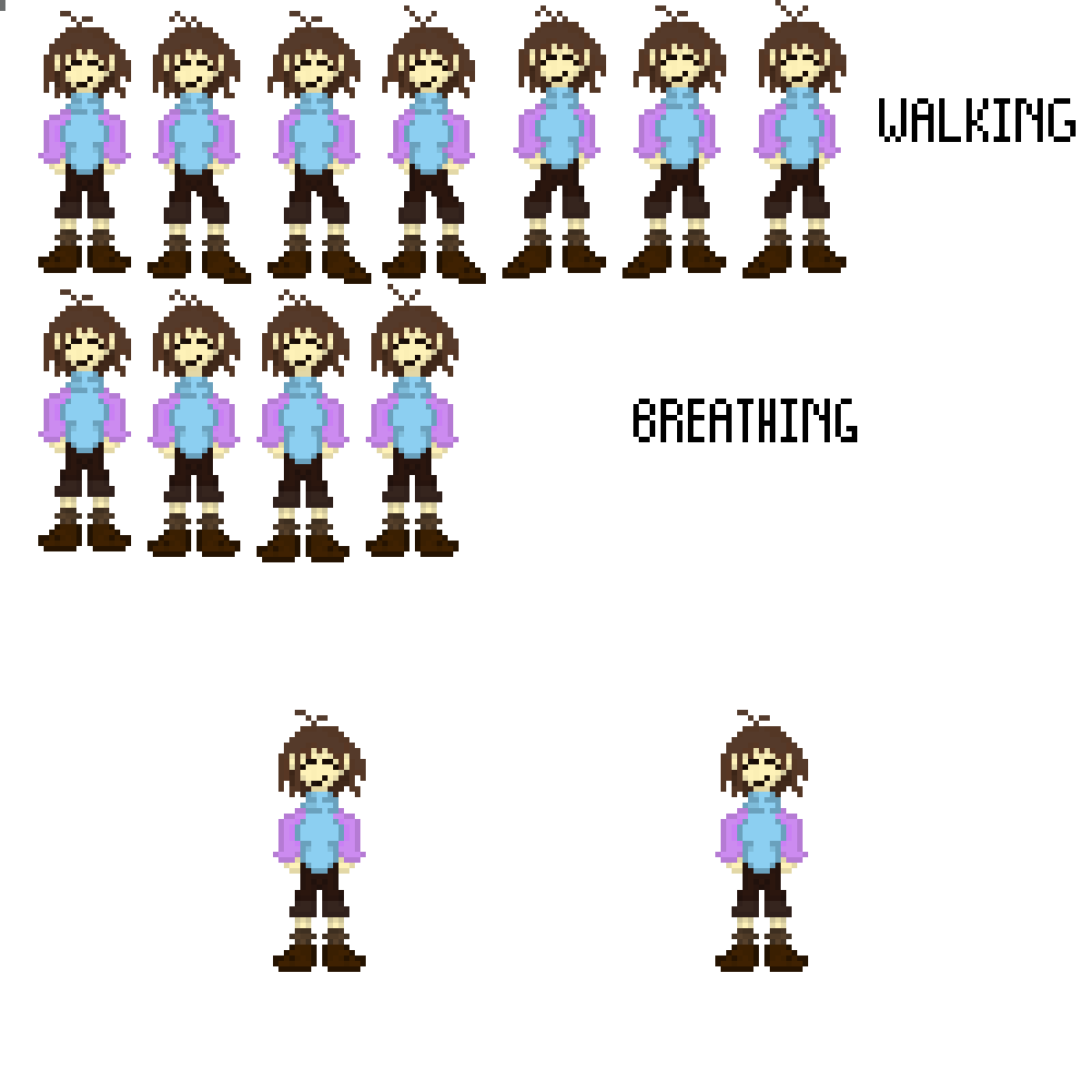 Editing Frisk sprite part 1 - Free online pixel art drawing tool - Pixilart