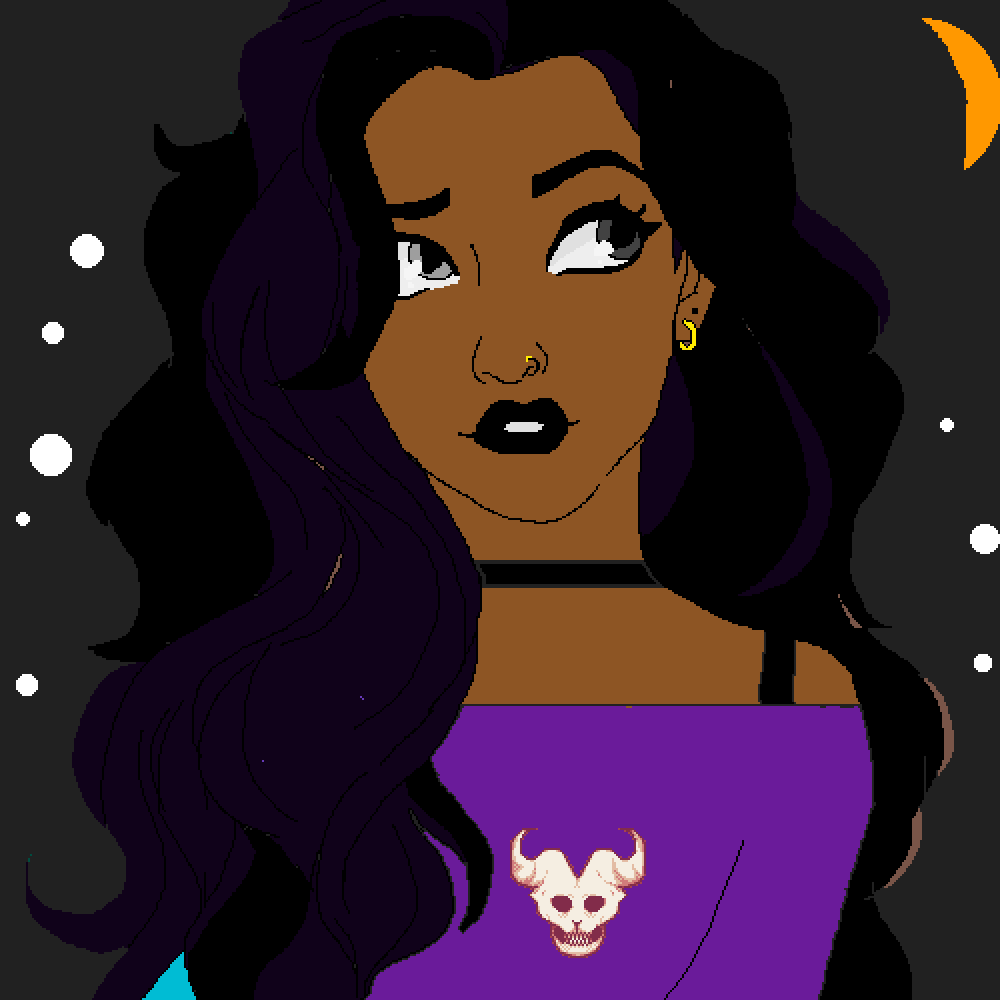 Editing goth girl under the moon - Free online pixel art drawing tool ...