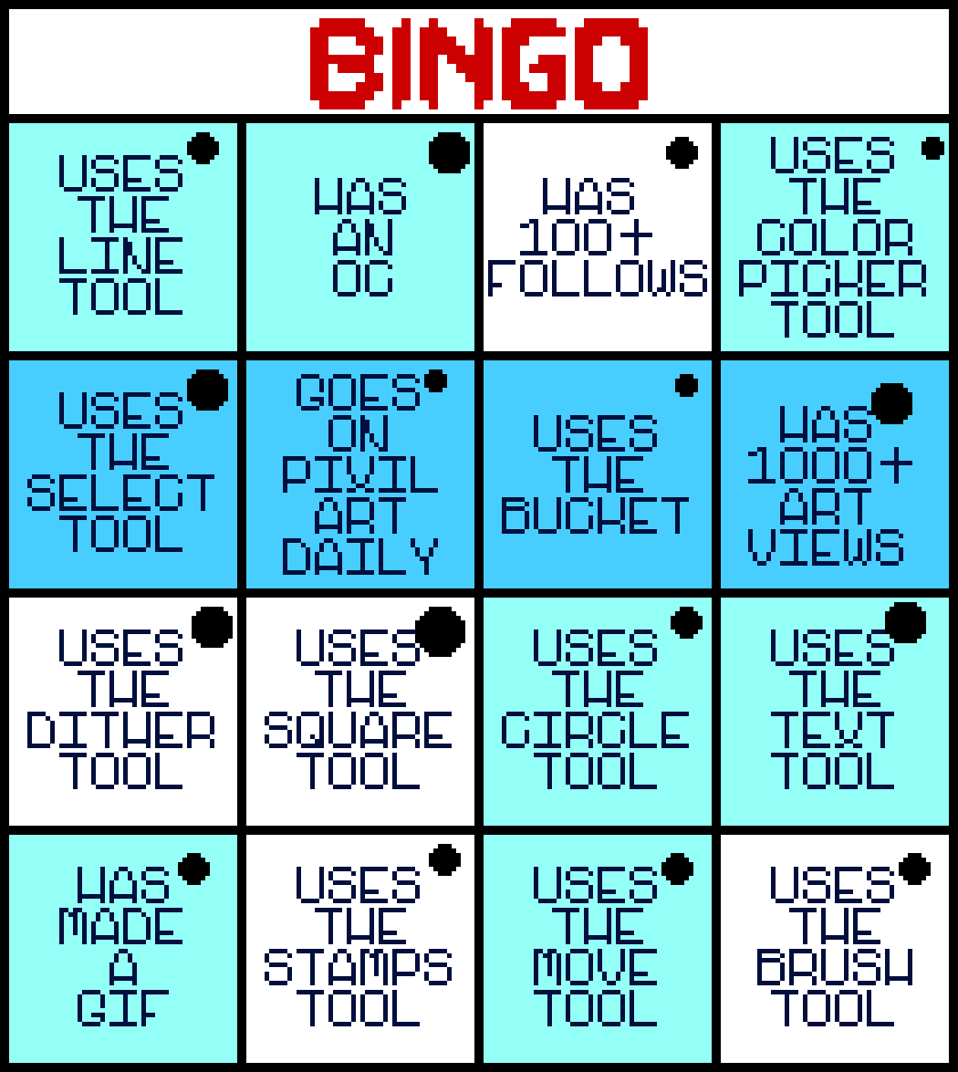 Editing bingo - Free online pixel art drawing tool - Pixilart