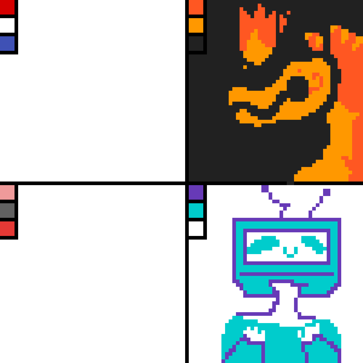 Pixilart - three colour colab only by Tsuni