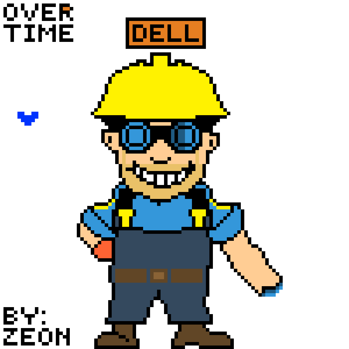 Pixilart - Dell Overtime 16-Bit Colored w/ Arm Gif by Gundam385