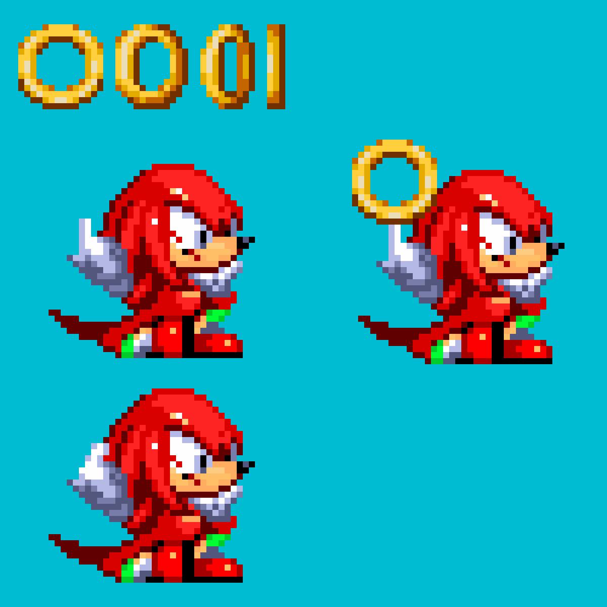 Pixilart - Knuckles Idle by Makkusu