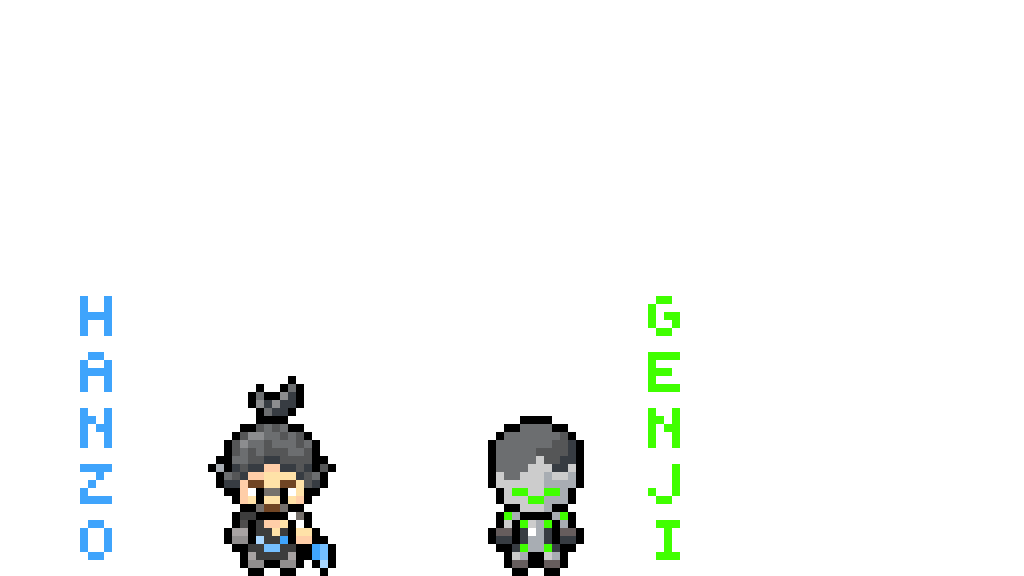 Pixilart - Hanzo (mini) & Genji (mini) by SChara