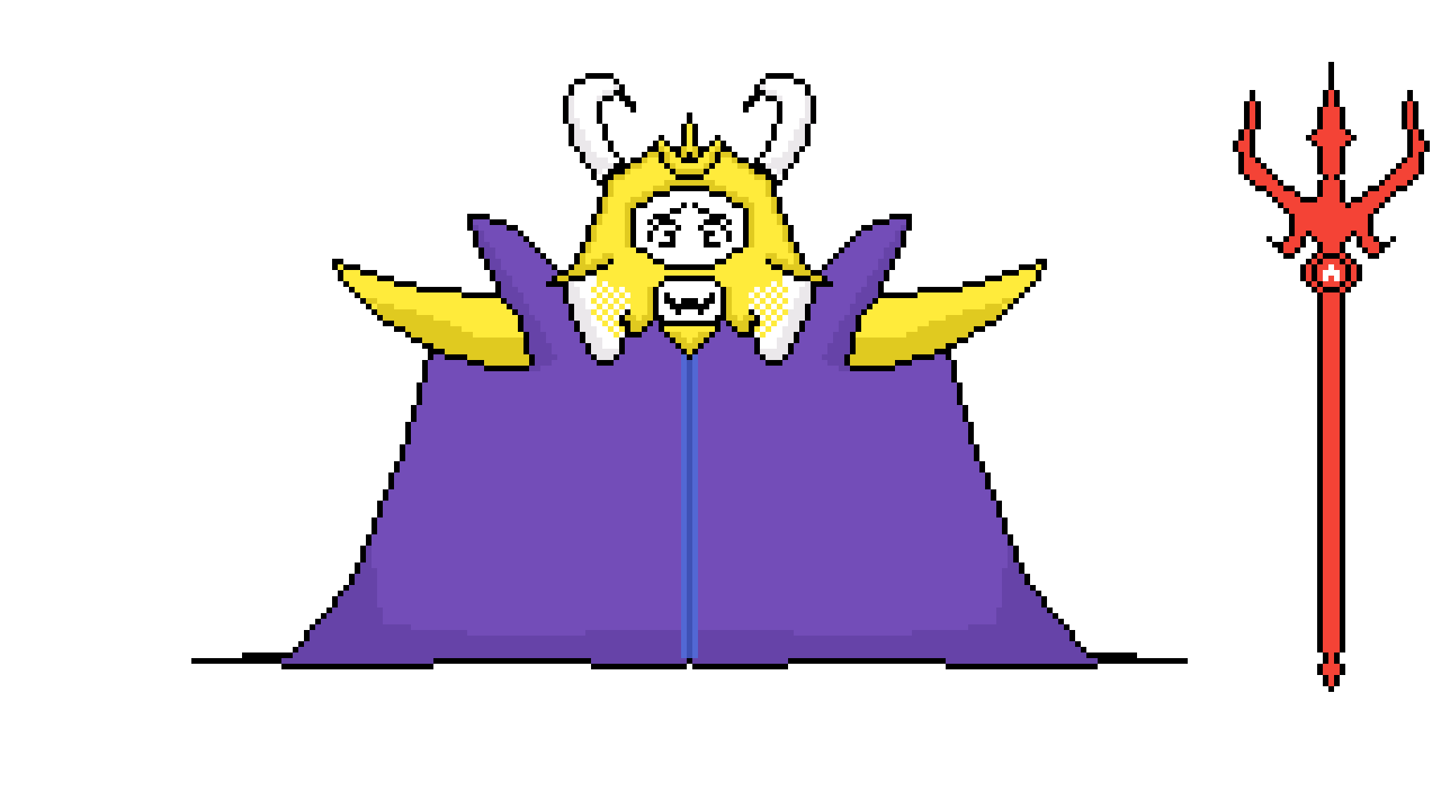 Pixilart - asgore sprite and triton by BlueboxDude