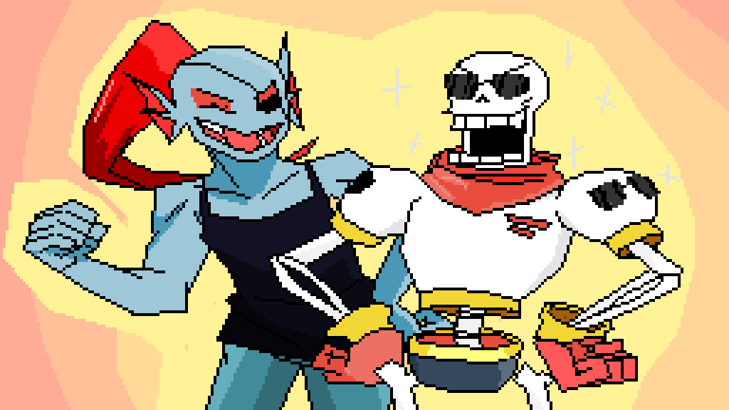 Pixilart - Undyne and Papyrus by XxCatpillerxX
